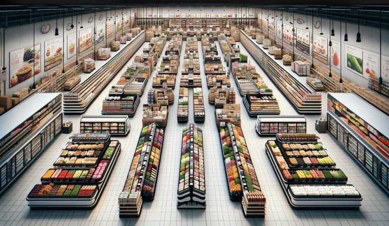 Liste des rayons de supermarché en grande distribution